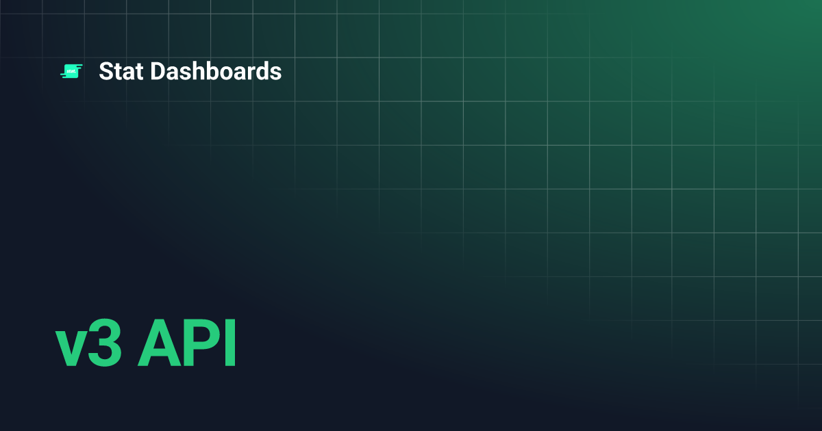 v3 API | Stat Dashboards